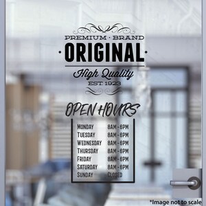 Custom Open Hour With Your Company Logo Decal Business Sticker Office ...