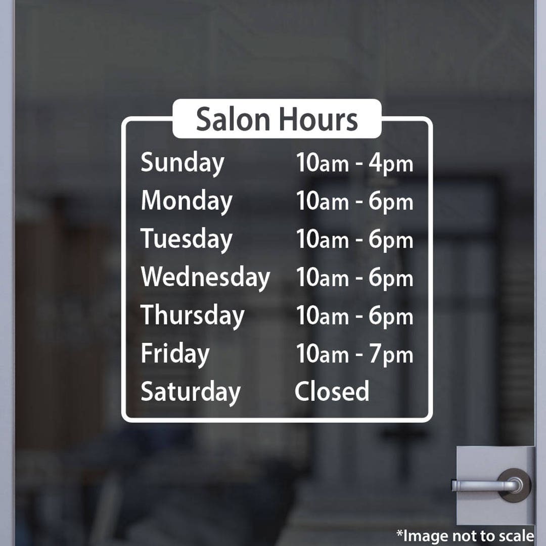 Custom Business Open Hour Sign Ver.34 Oracal 651 Calcomanía de vinilo ...