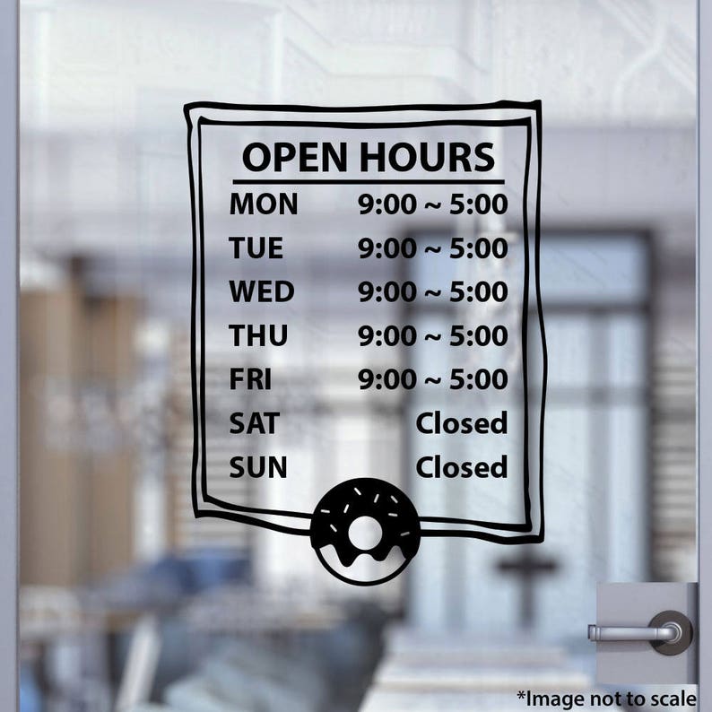 Donut Business Open Hour Sign Decal Ver.35 Oracal 651 Vinyl - Etsy