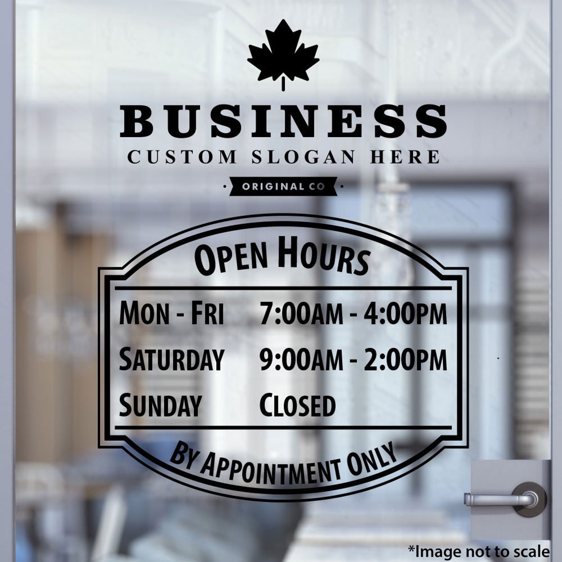 Custom Open Hour With Your Company Logo Decal Business Sticker Office ...