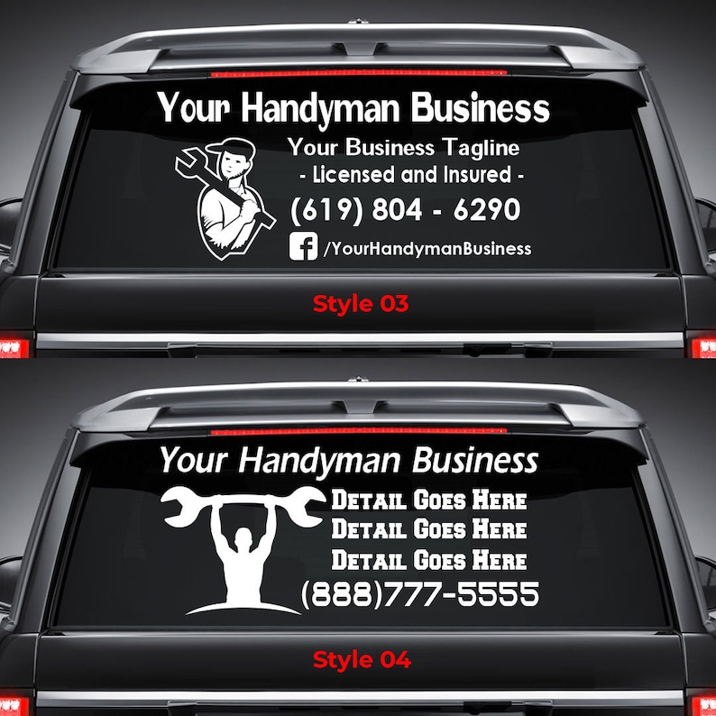 Custom Car Van Truck Rear Glass Decal Sign Sticker Oracal 651 Vinyl ...