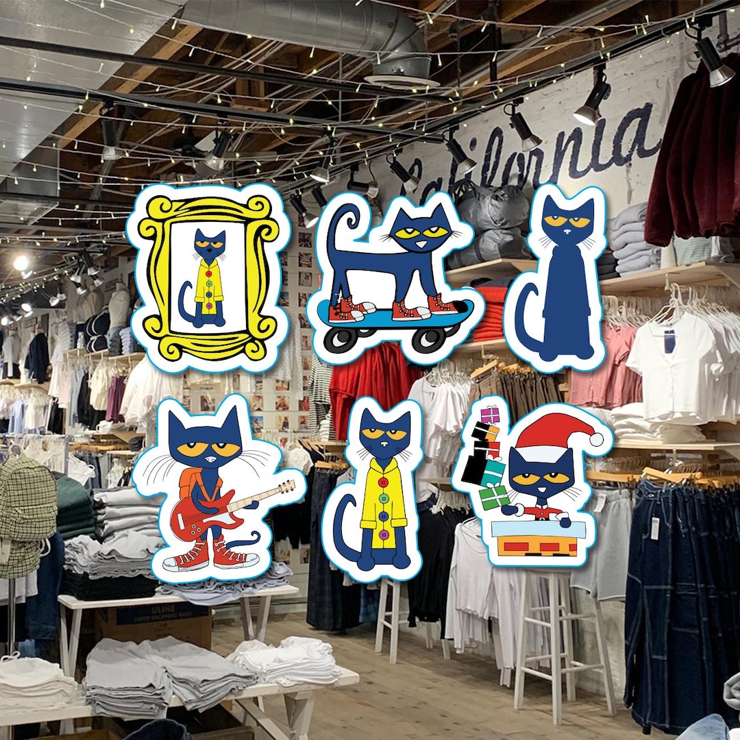 Pete the Cat Bundle Sticker, Durable, Waterproof, Fade-resistant ...