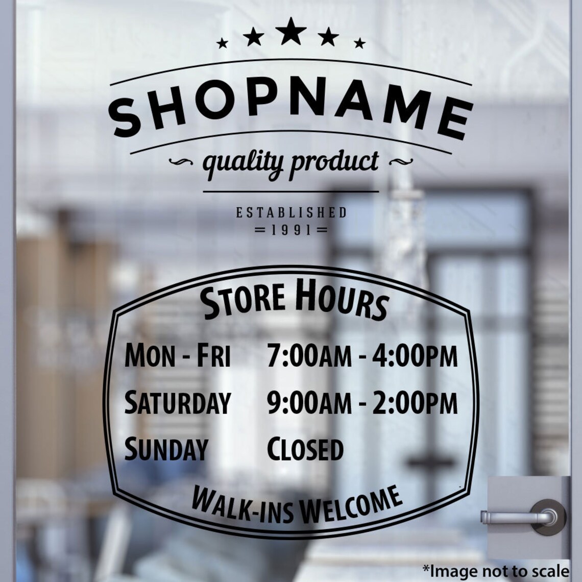 Custom Open Hour With Your Company Logo Decal Business Sticker Office ...