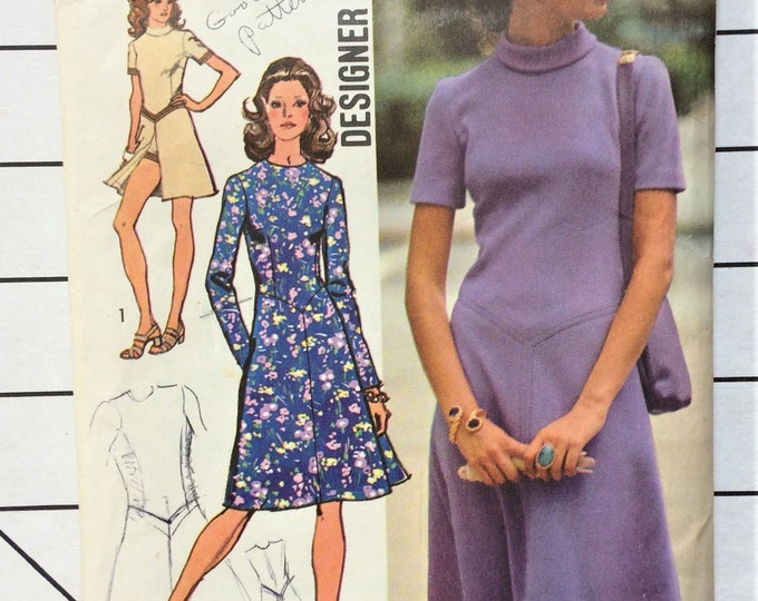 Simplicity 9758 Sewing Pattern Dress Mini A-line Front Slit Back Zipper ...