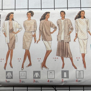 Butterick 6966 Sewing Pattern Separates Jacket Coat Skirt Pullover ...