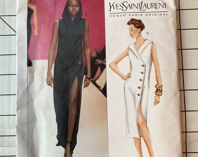 Vogue 2421 Yves Saint Laurent YSL Sewing Pattern Dress Gown Evening ...