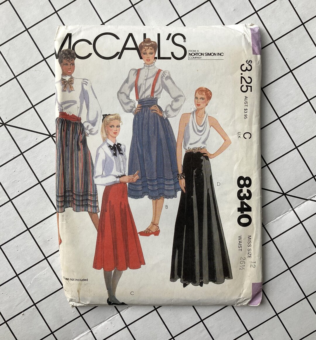Mccall's Mccalls 8340 Sewing Pattern Skirt Flare Gathered Gored Side ...