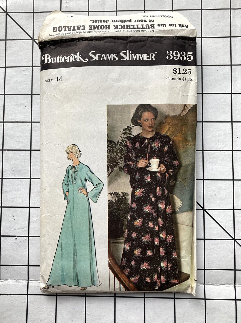 Butterick 3935 Sewing Pattern Dress Caftan Muumuu Muu Maxi Sleeves Loungewear Sun Vacation Beach ...