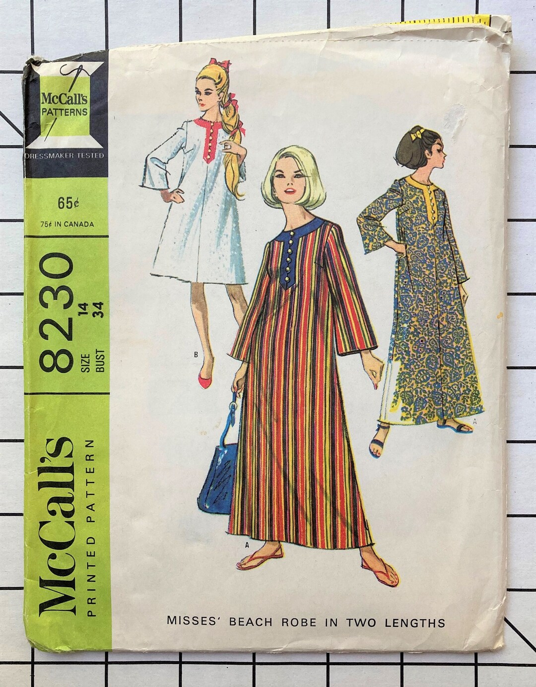 Mccall's 8230 Sewing Pattern Dress Caftan Muumuu Muu Maxi - Etsy