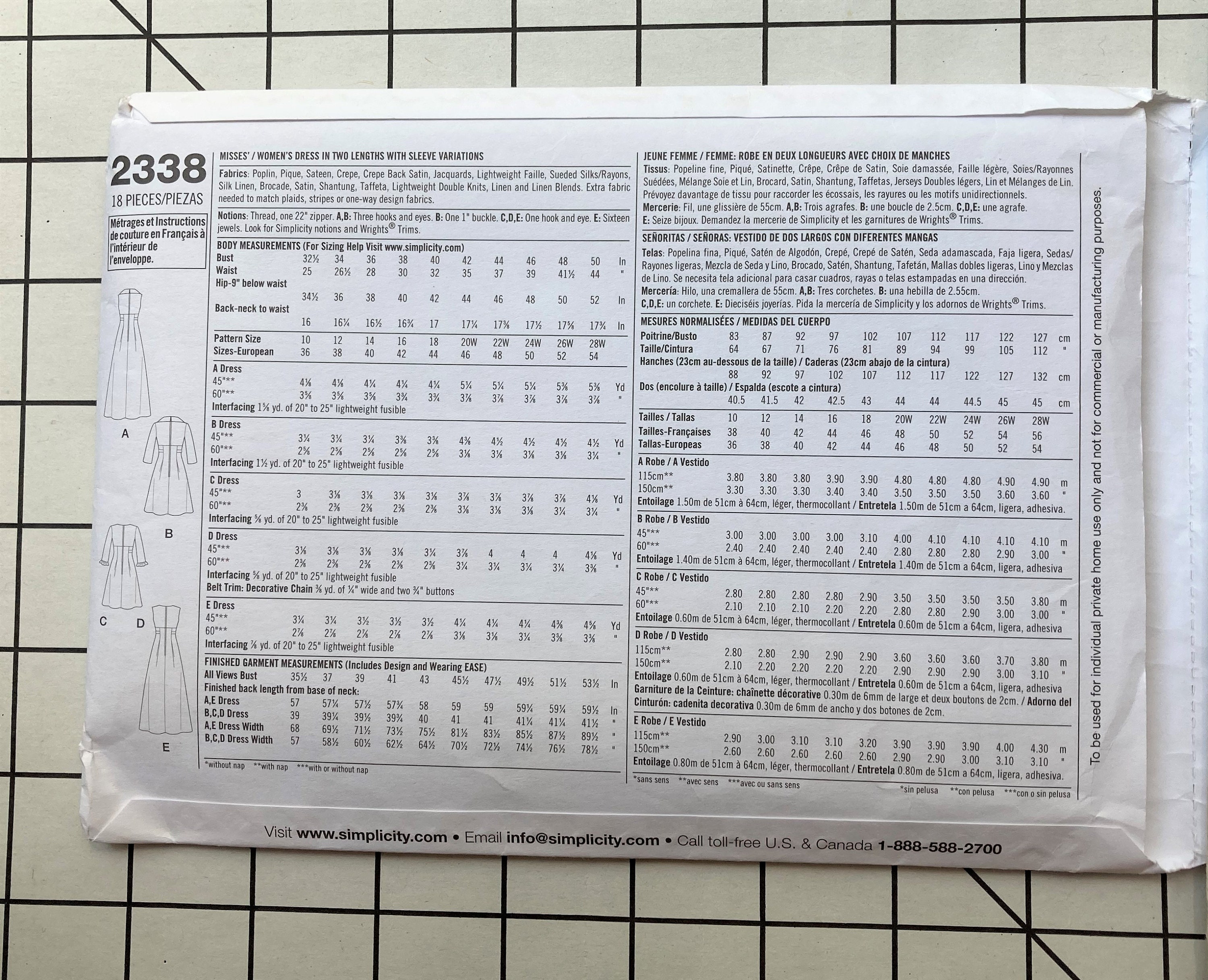 Simplicity 2338 Sewing Pattern Dress Prom Wedding Party Formal Evening ...