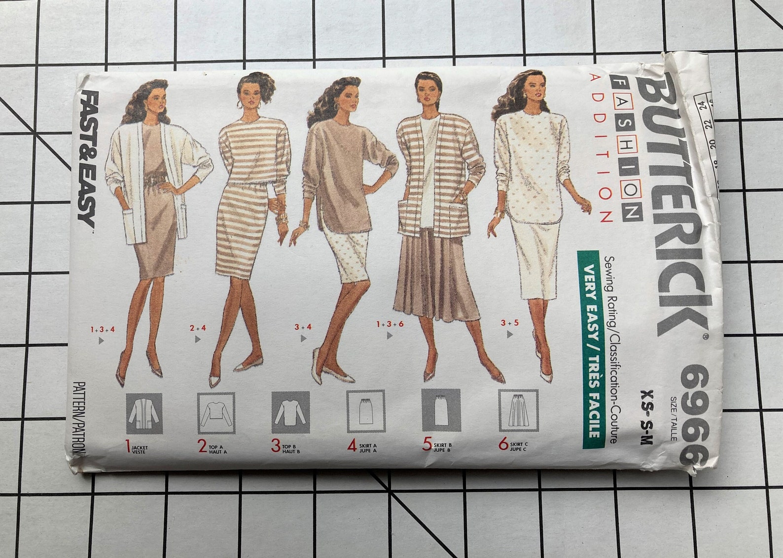 Butterick 6966 Sewing Pattern Separates Jacket Coat Skirt Pullover ...