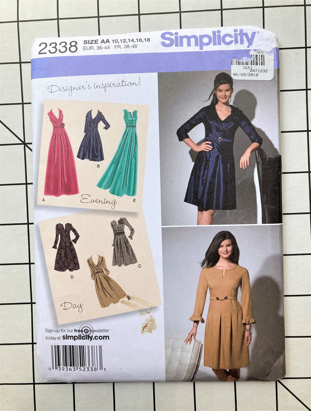 Simplicity 2338 Sewing Pattern Dress Prom Wedding Party Formal Evening ...