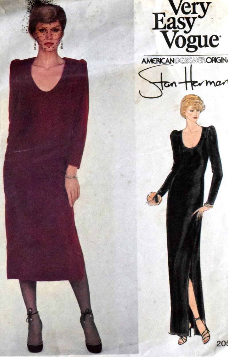 Vogue 2059 Sewing Pattern American Designer Original Stan Herman Dress ...
