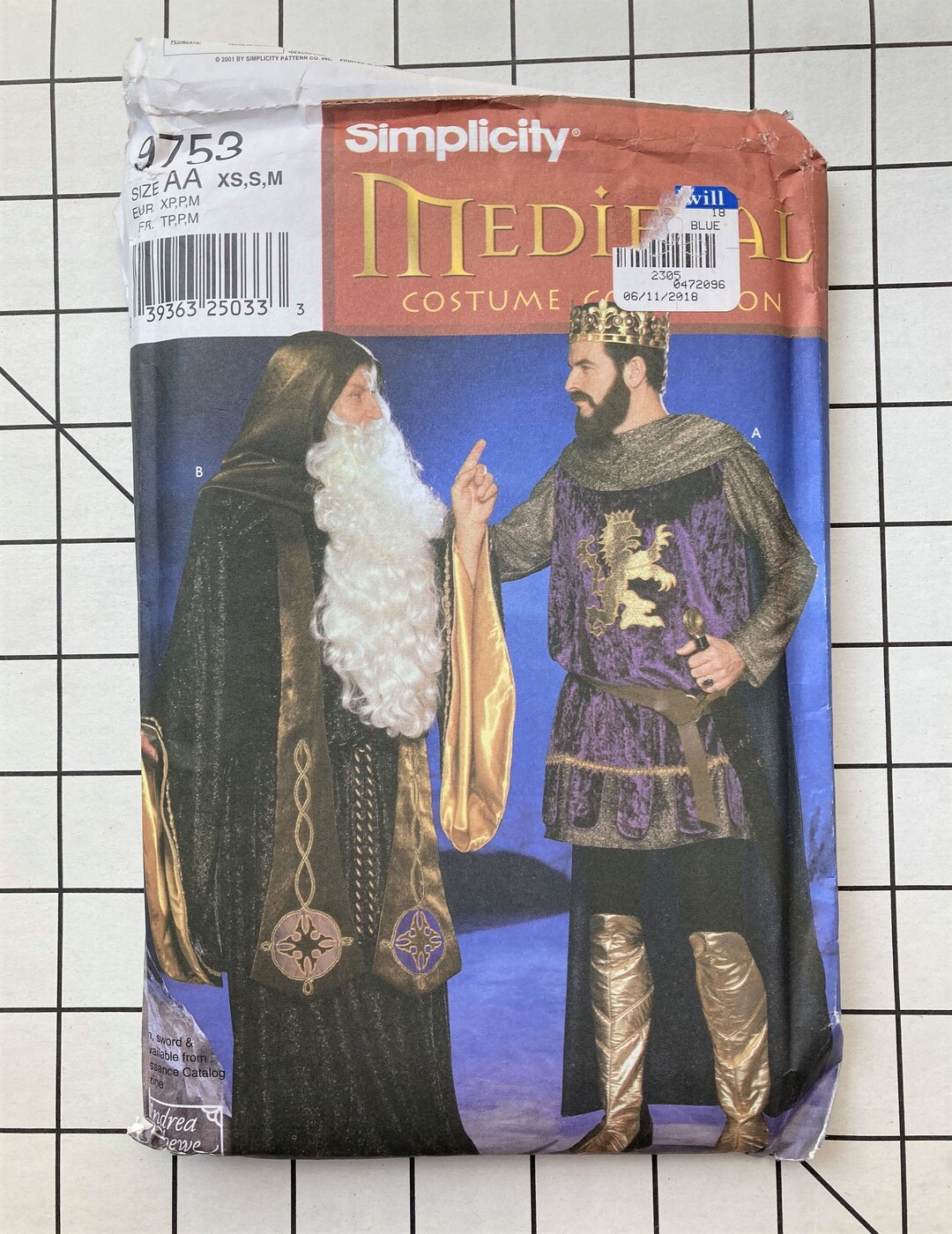 Simplicity 9753 Halloween Costume Sewing Pattern Medieval Renaissance ...