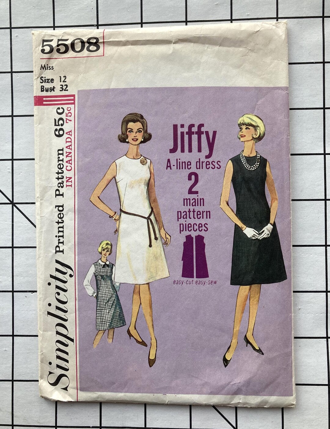 Simplicity 5508 Sewing Pattern Easy Dress Mod A-line Sixties Back ...