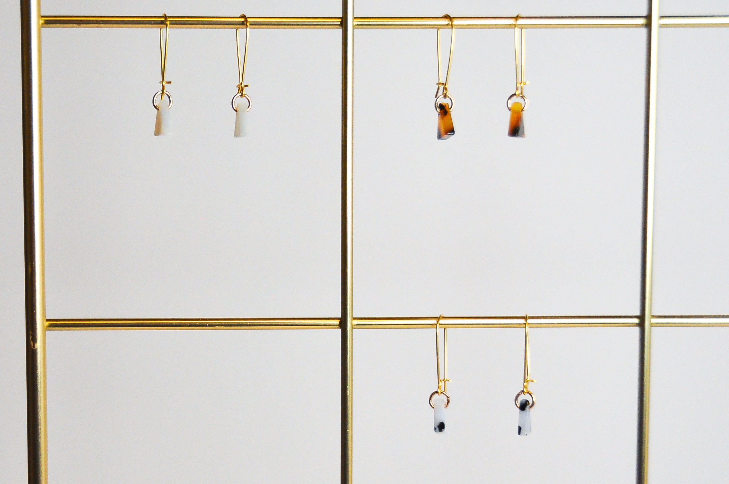 Cow Print Dangling Triangle Pendant 18k Gold Plated Earrings, Modern ...
