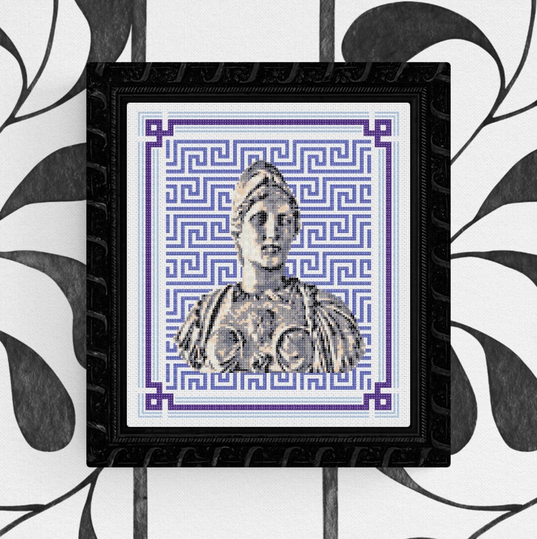 Cross Stitch Pattern Greek Goddess Athena Bust PDF Download Designed by ...