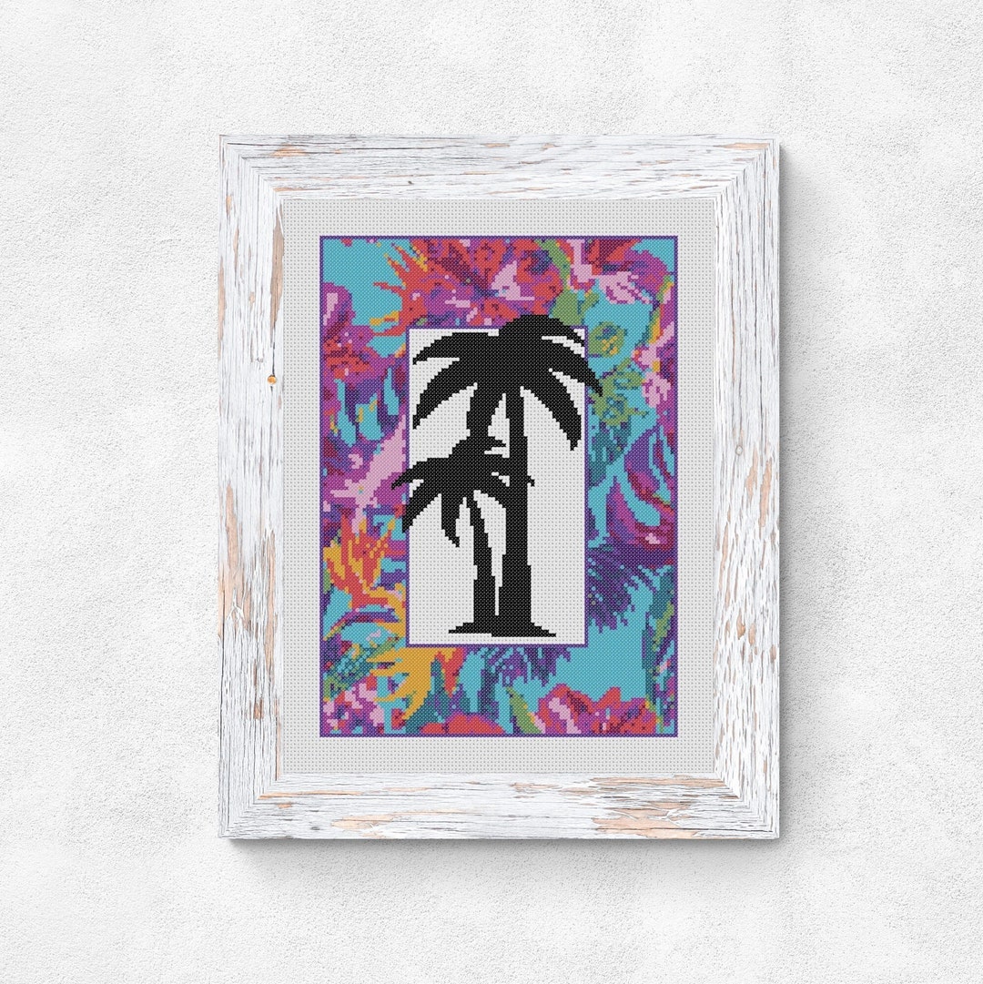 Tropical Palm Tree Cross Stitch Pattern Download - Etsy