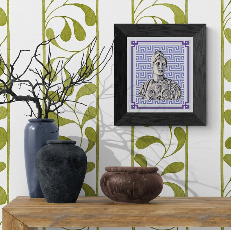 Cross Stitch Pattern Greek Goddess Athena Bust PDF Download Designed by ...