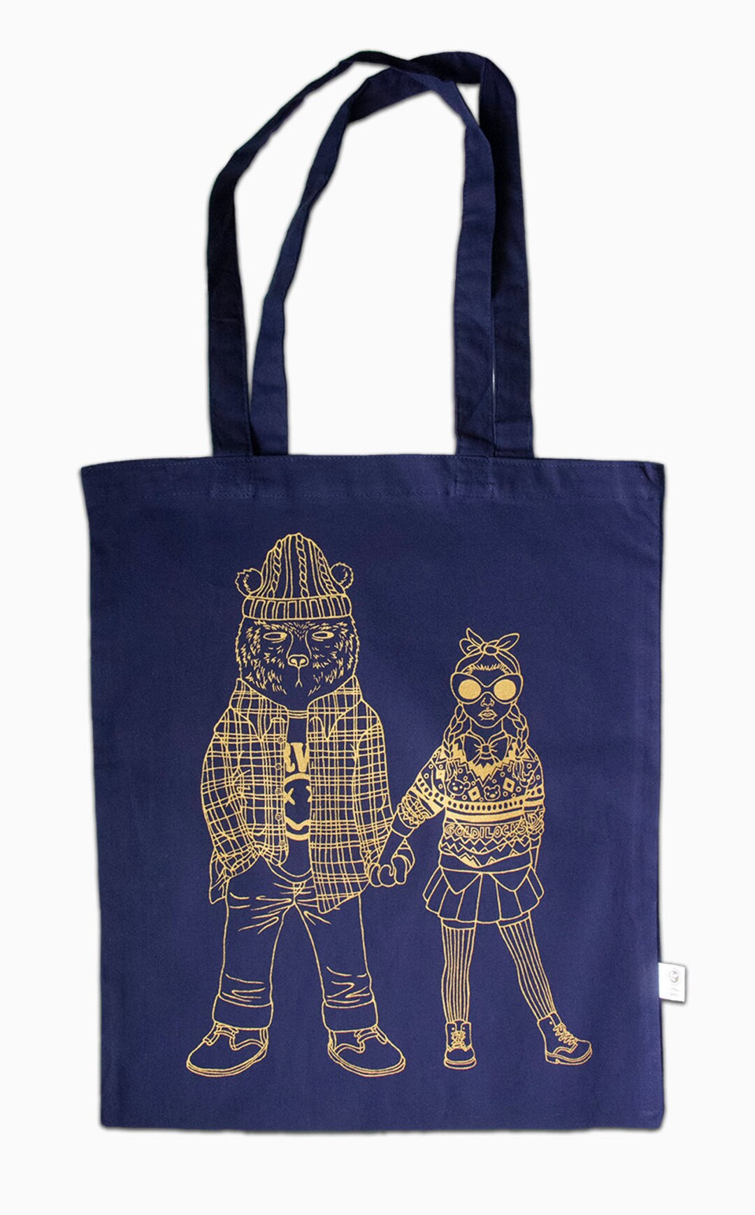 Funny Goldilocks and Baby Bear Silkscreen Tote Bag - Canvas Book Bag ...