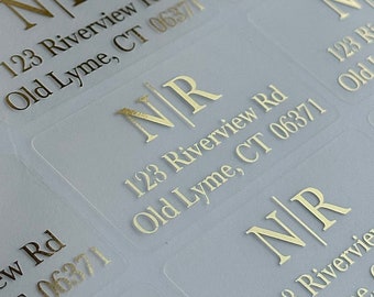 Clear Wedding Decals With Names and Date Envelope Backs Wedding ...