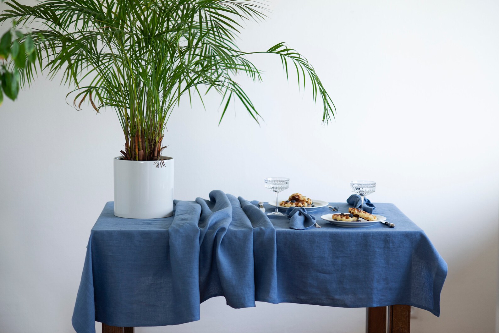 Linen TABLECLOTH in Light Blue of 100 % Pure Flax Linen - Etsy