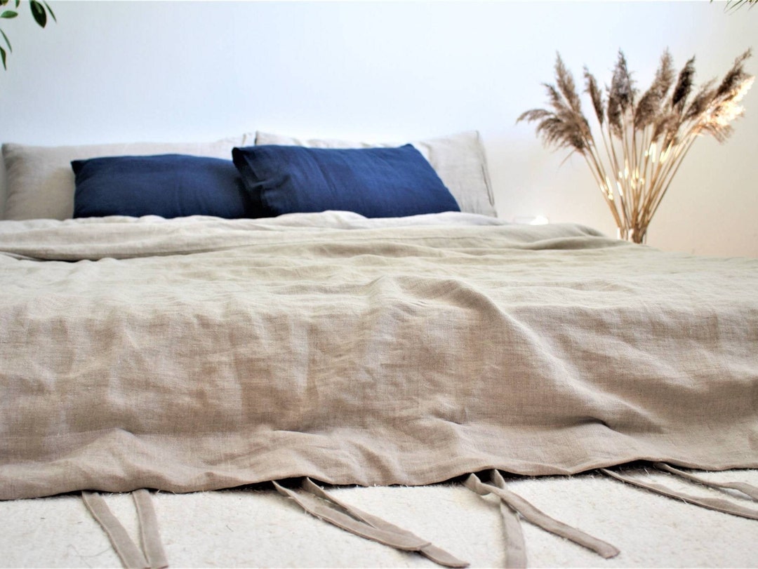 Natural LINEN DUVET COVER With Ties in Handmade of Softened 100% Flax ...