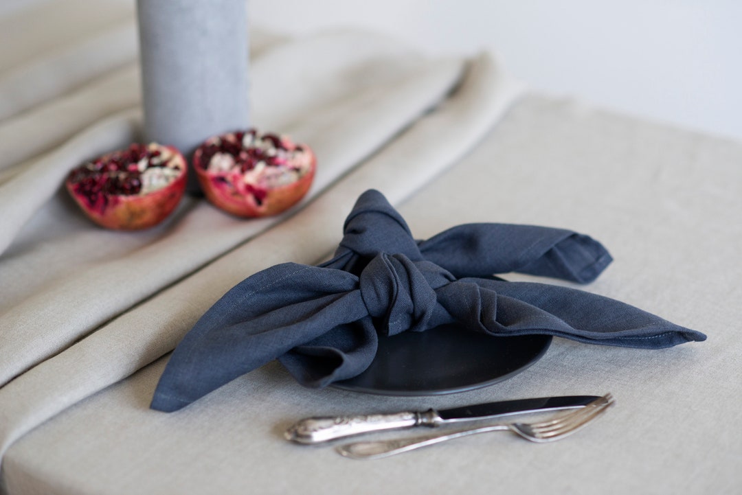 NAPKINS in Dark Grey to Order of Very SOFTENED 100% LINEN 16"x16" or ...