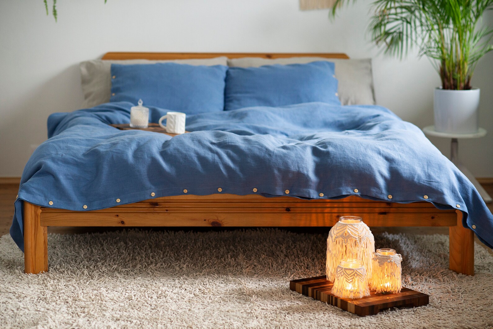 Light Blue DUVET COVER SET of 100% High Quality Softened | Etsy