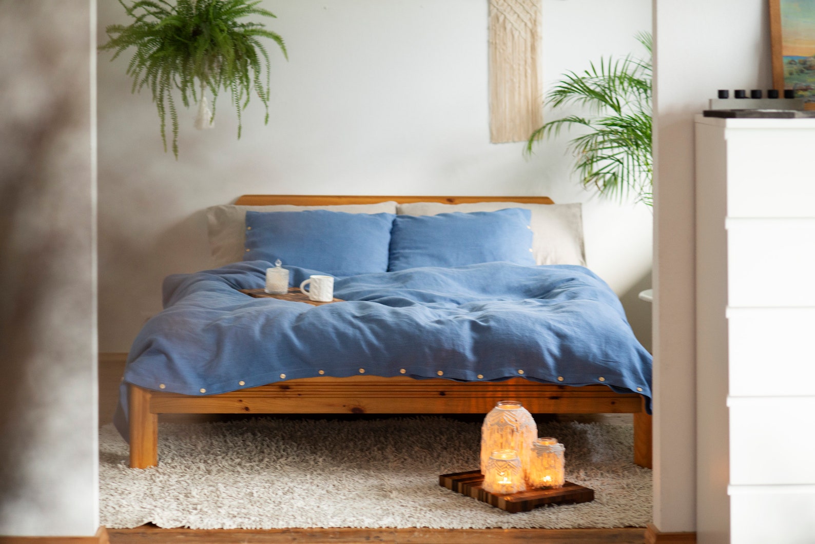 Light Blue DUVET COVER SET of 100% High Quality Softened - Etsy