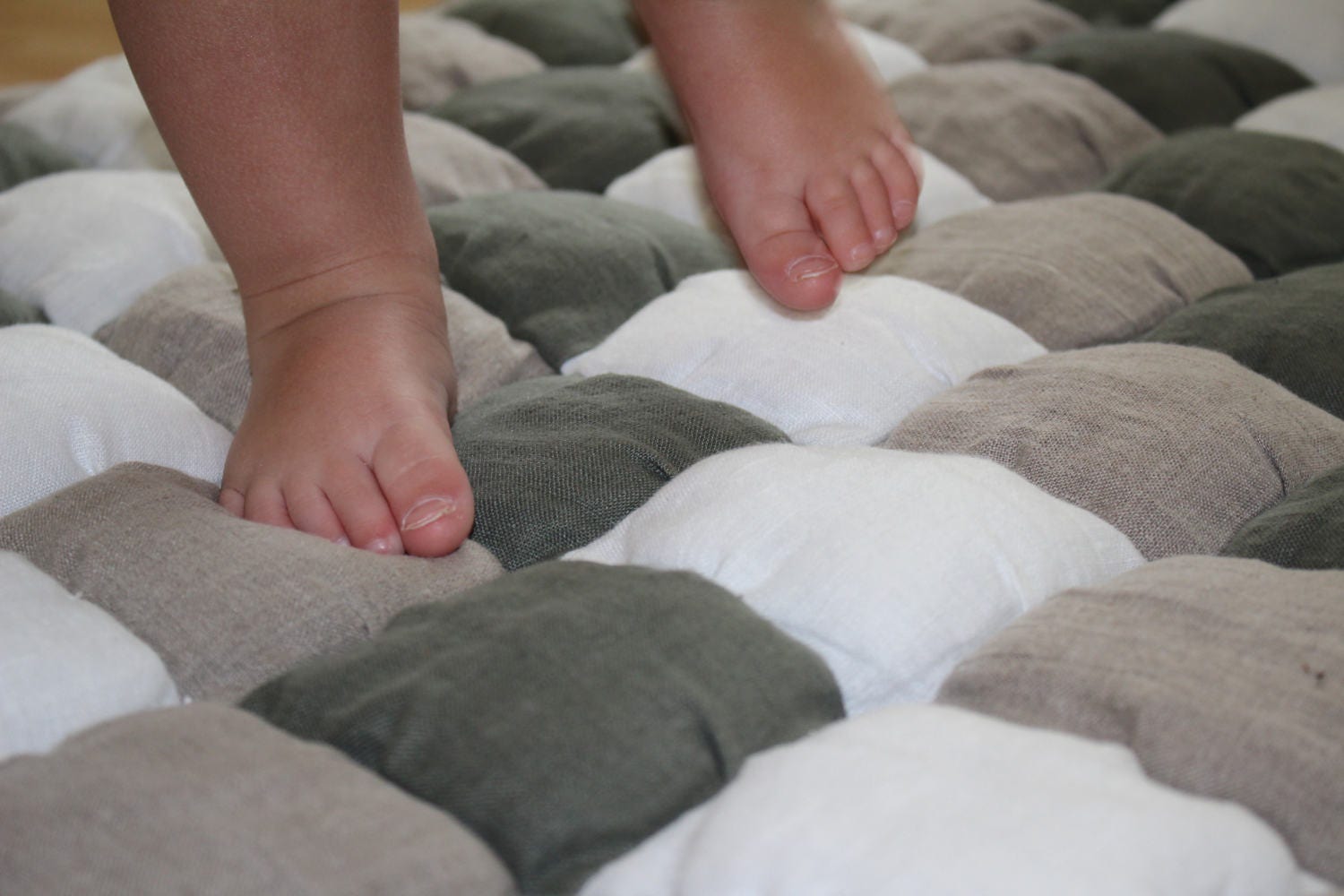 Linen Bubble Blanket Duvet Play Matt, Kids Quilt Blanket, Tummy Time ...