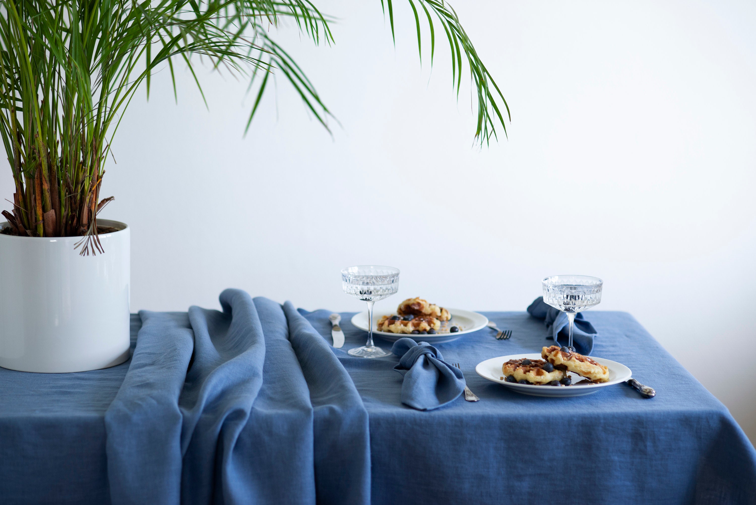 Linen TABLECLOTH in Light Blue of 100 % Pure Flax Linen - Etsy