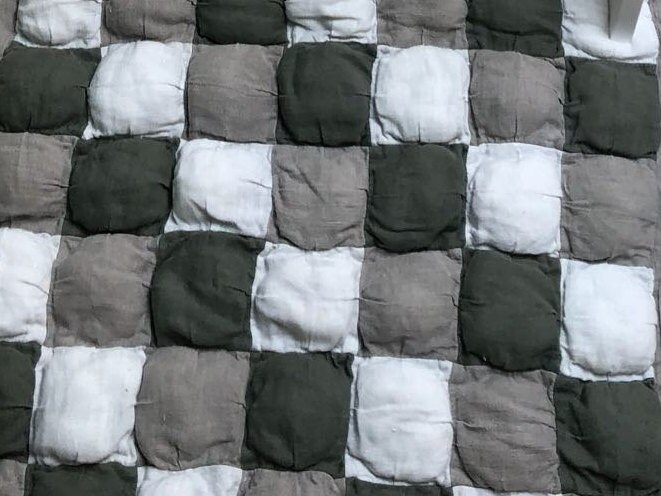 Linen Bubble Blanket Duvet Play Matt, Kids Quilt Blanket, Tummy Time ...