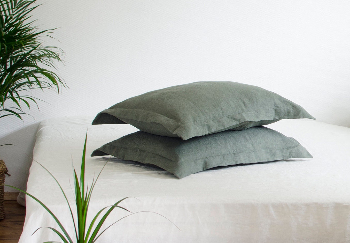 Two PINK Oxford Style PILLOWCASES of 100% Pure Very SOFT Linen - Etsy