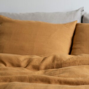Camel Light Brown DUVET COVER SET of 100% High Quality Linen, Single ...