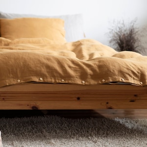 Camel Light Brown DUVET COVER in Handmade, 100% Linen Bedding, Softened ...