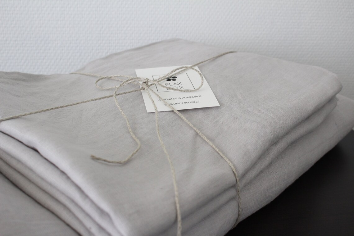 High Quality Light Grey Linen DUVET COVER SET Linen Bedding | Etsy