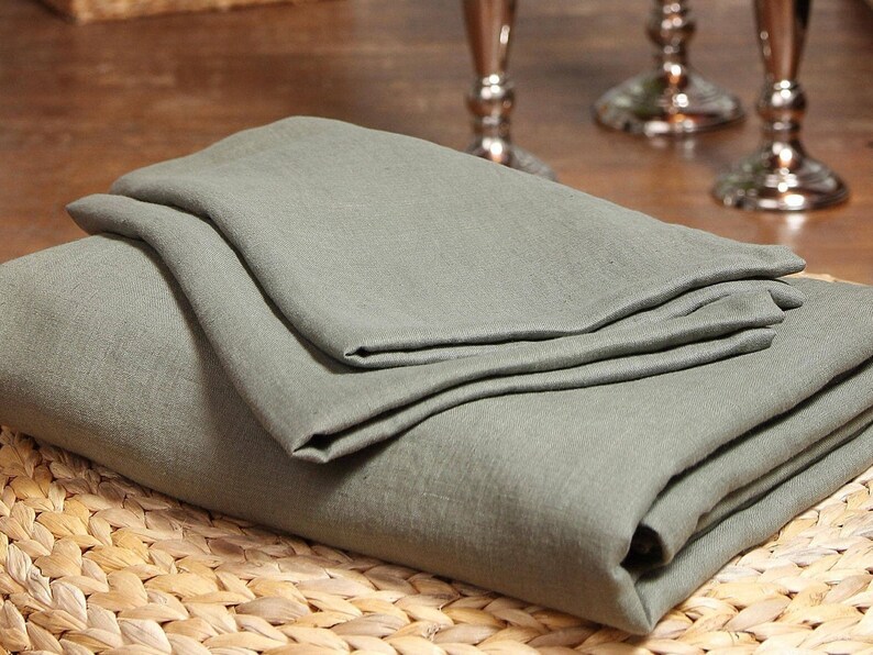 Green Softened Linen DUVET COVER SET, Linen Duvet Cover With 2 ...