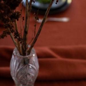 Linen TABLECLOTH in Cinnamon Brown of 100 % Softened Linen, Custom ...