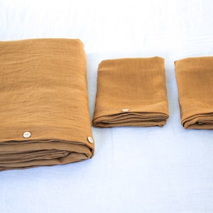 Camel Light Brown DUVET COVER SET of 100% High Quality Linen, Single ...
