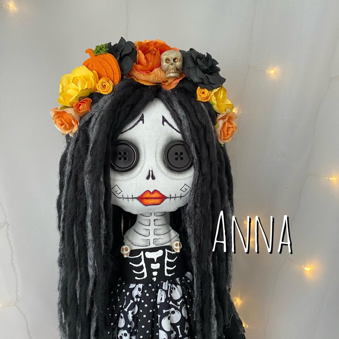 ANNA Rag Doll 19'' Skeleton Doll HALLOWEEN Jack O Lantern Creepy Cute ...