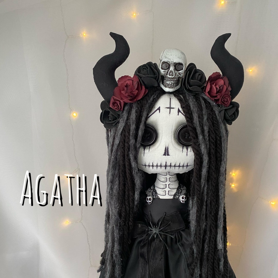 AGATHA Ooak Rag Doll 19 Devil HELL Goth Handmade Tattered Cloth Soft ...