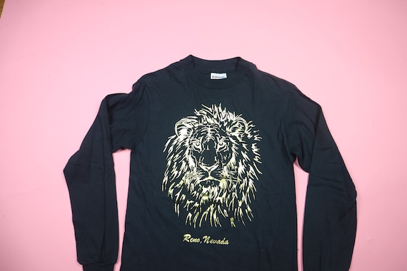 Gold Lion Reno Nevada 1990's Vintage Long Sleeve Tshi… - Gem