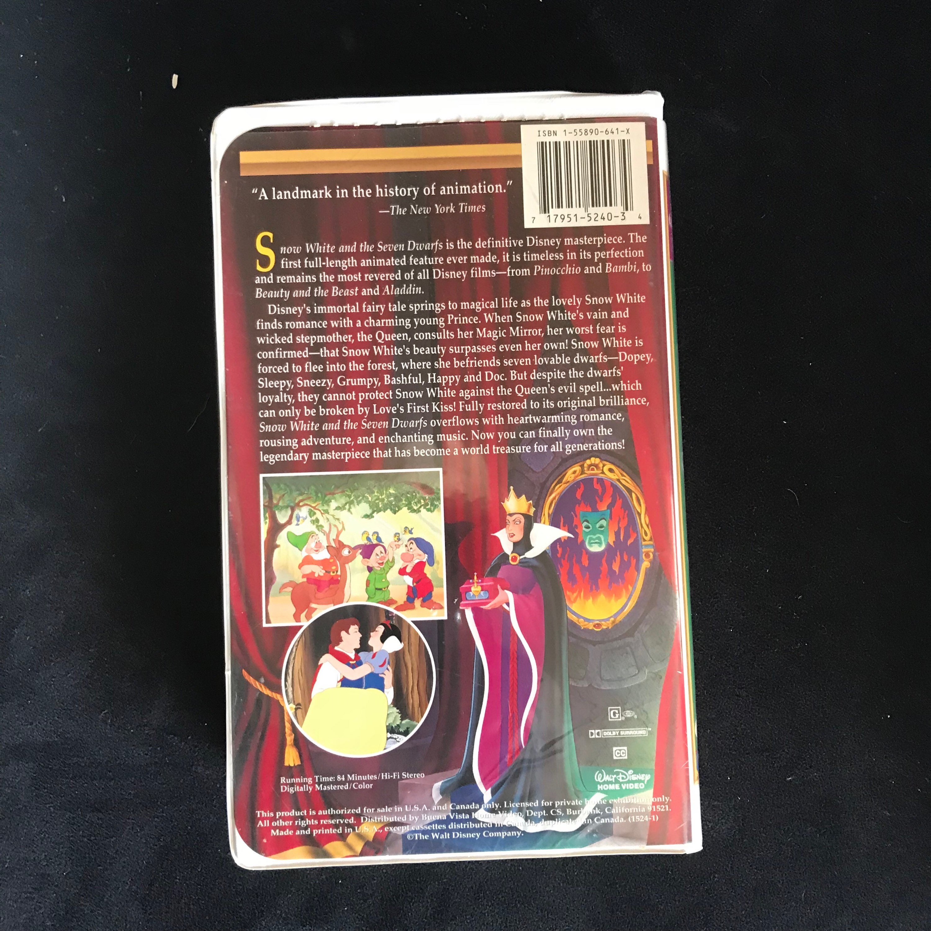 SNOW WHITE Disney 1990's Vintage Movie VHS