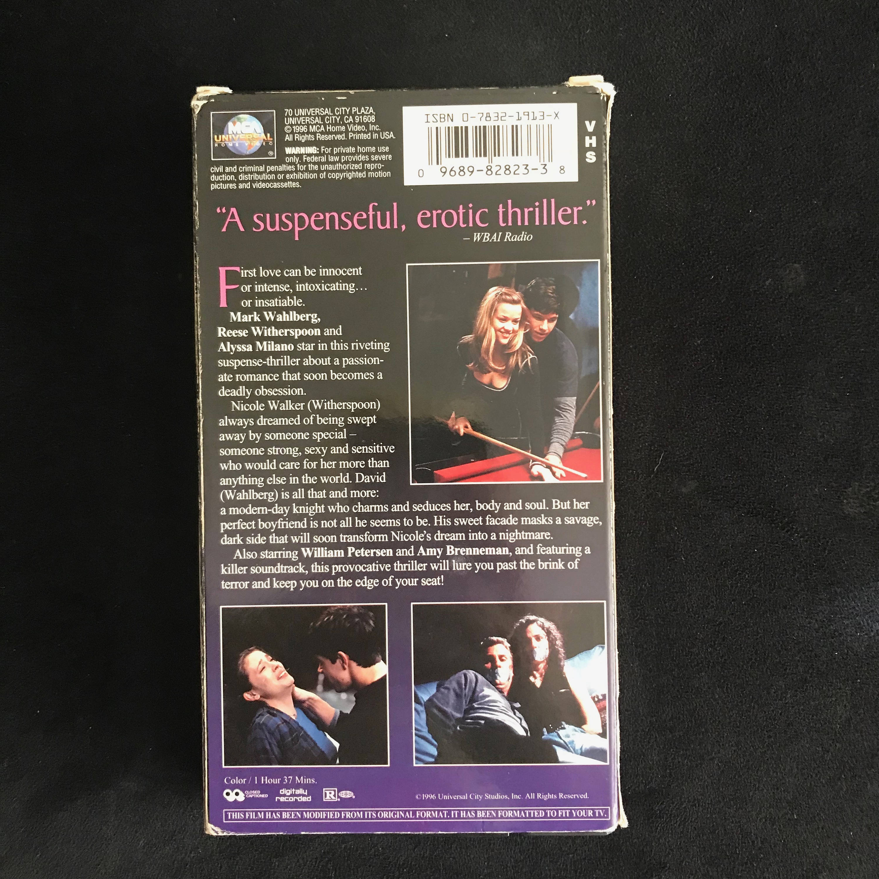 FEAR 1996 Vintage Movie VHS