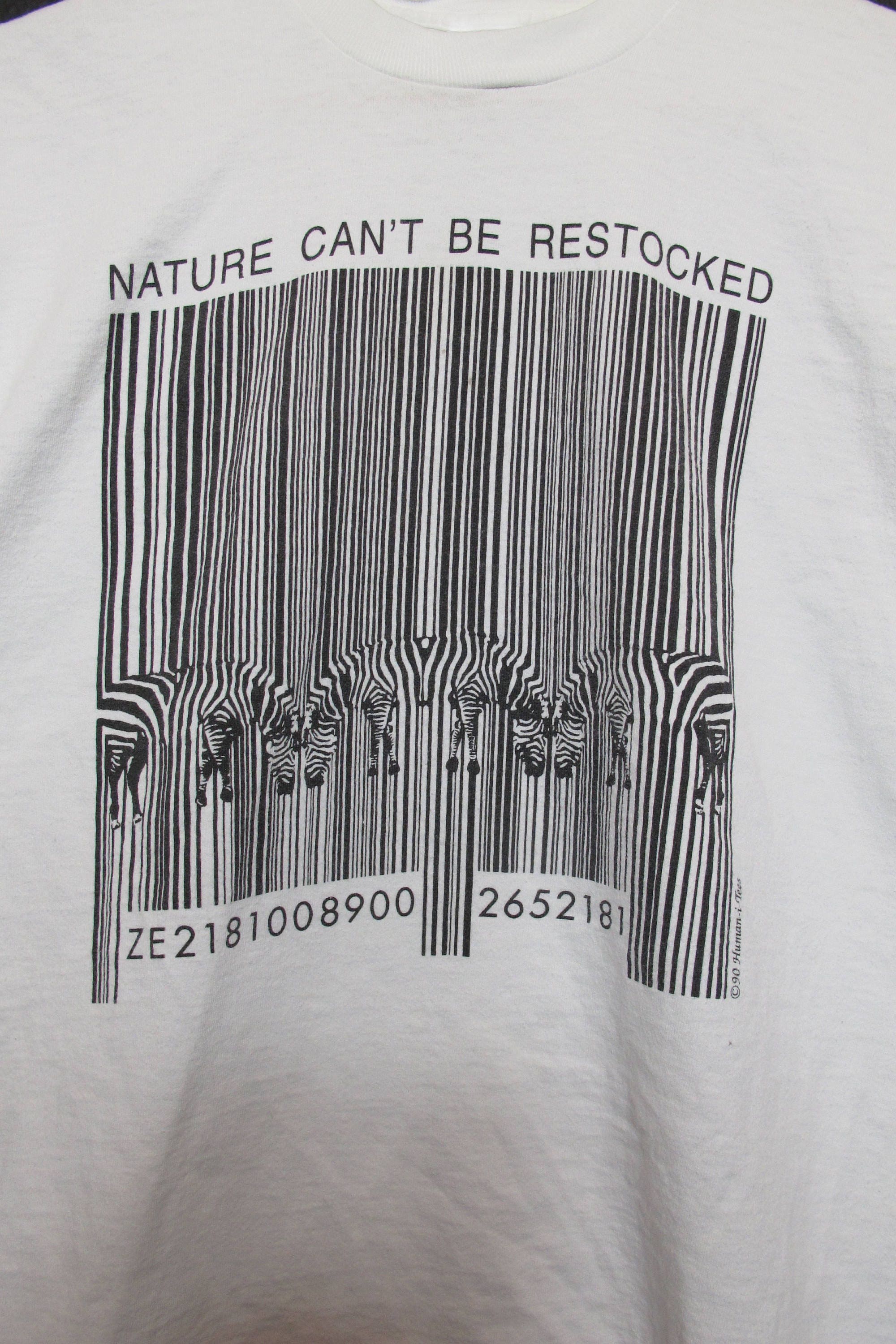 Novelty Zebra Nature Can't be Restocked 1990's vintage Tshirt
