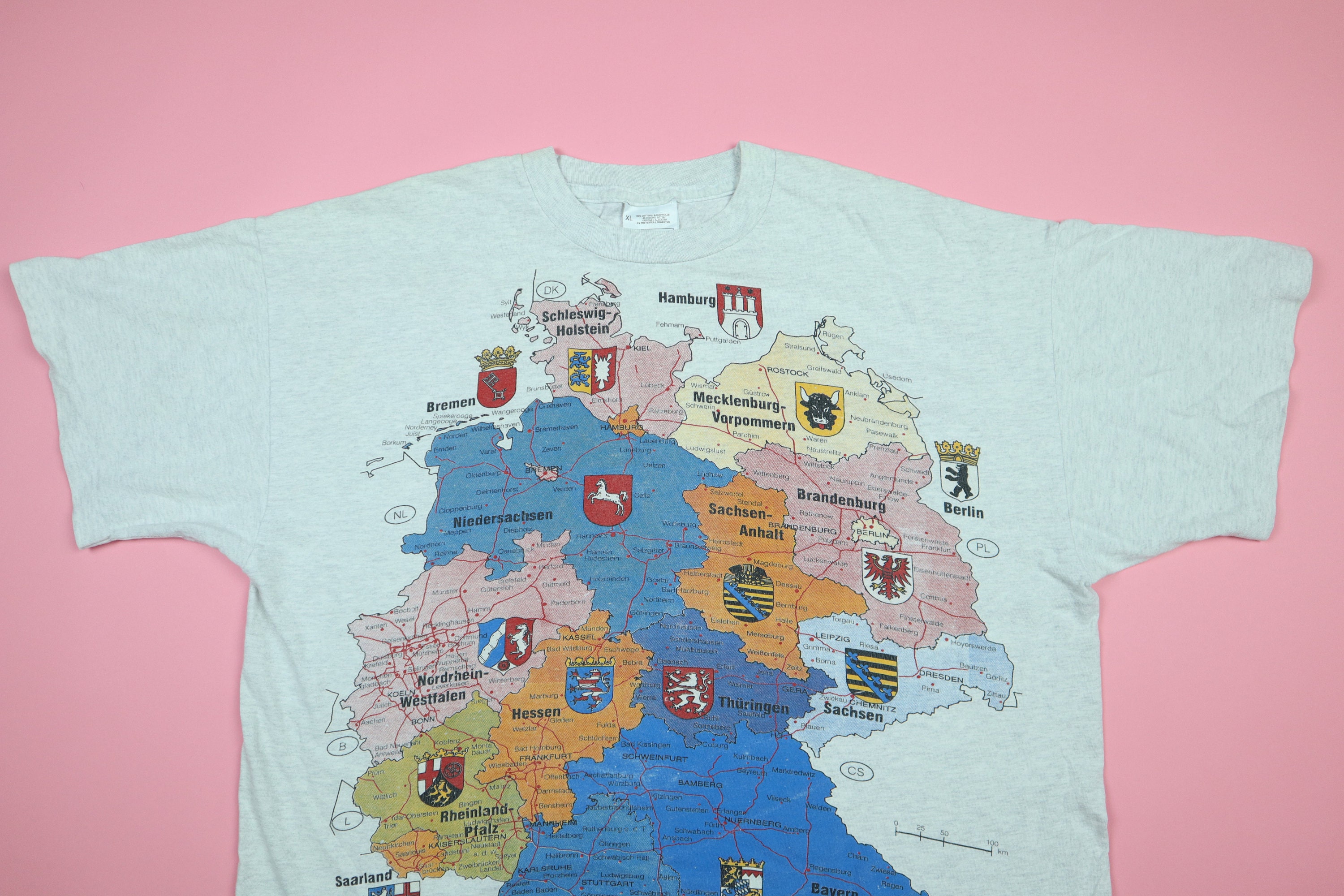 Map of Germany Berlin 1990s vintage Tshirt