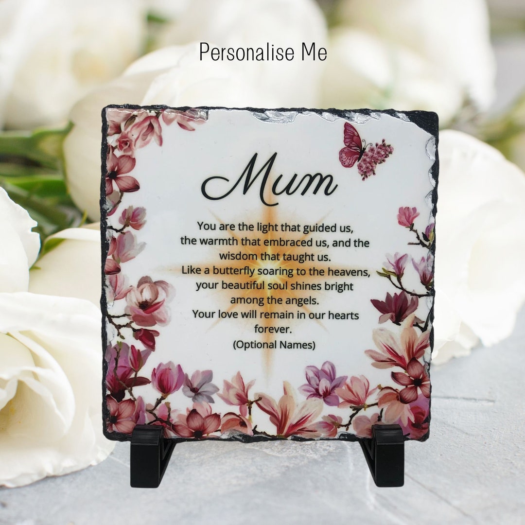 Personalised Mum Memorial Slate, Special Mother Memorial Plaque With ...