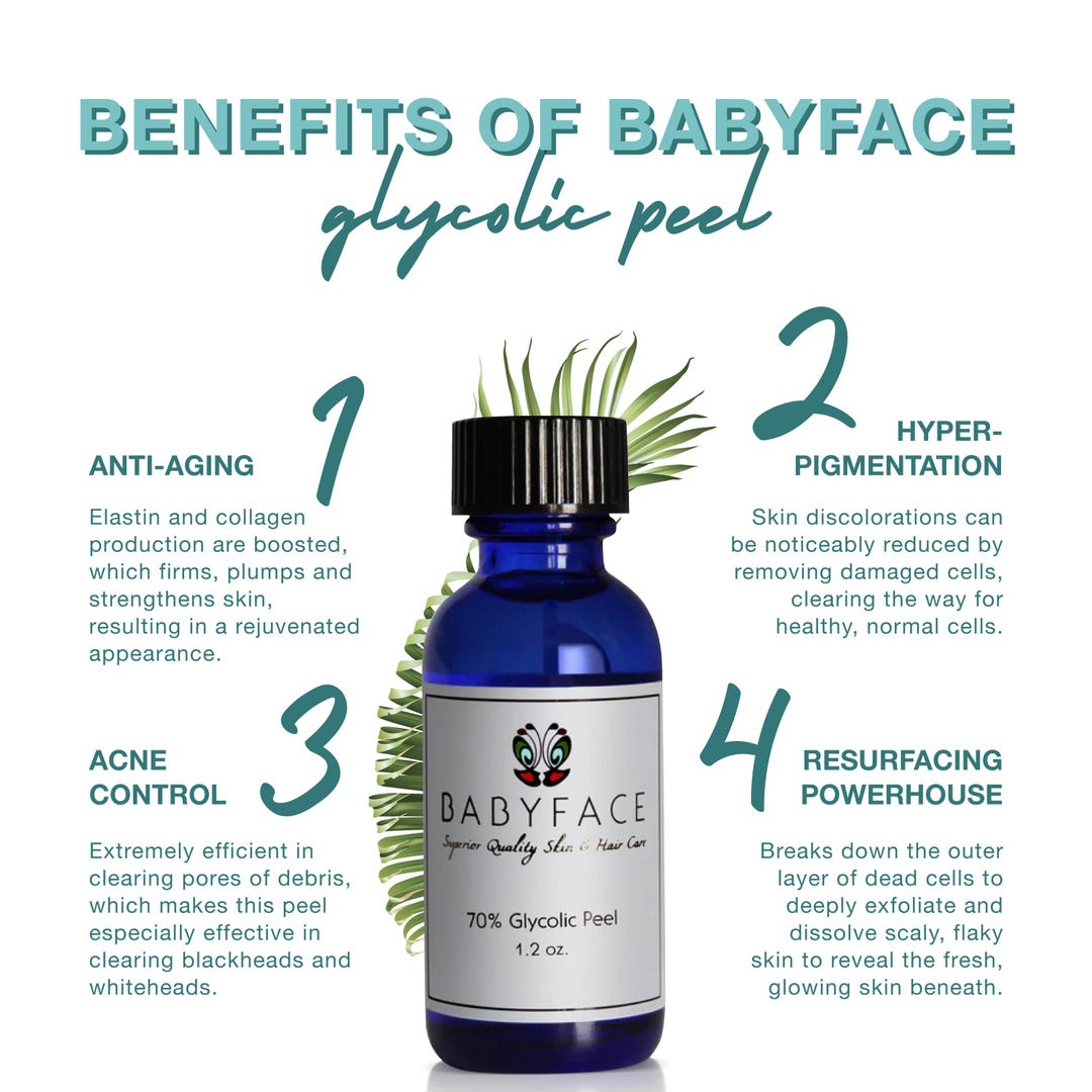 Babyface 70% Glycolic Acid Chemical Peel, Anti-aging, Large Pores ...