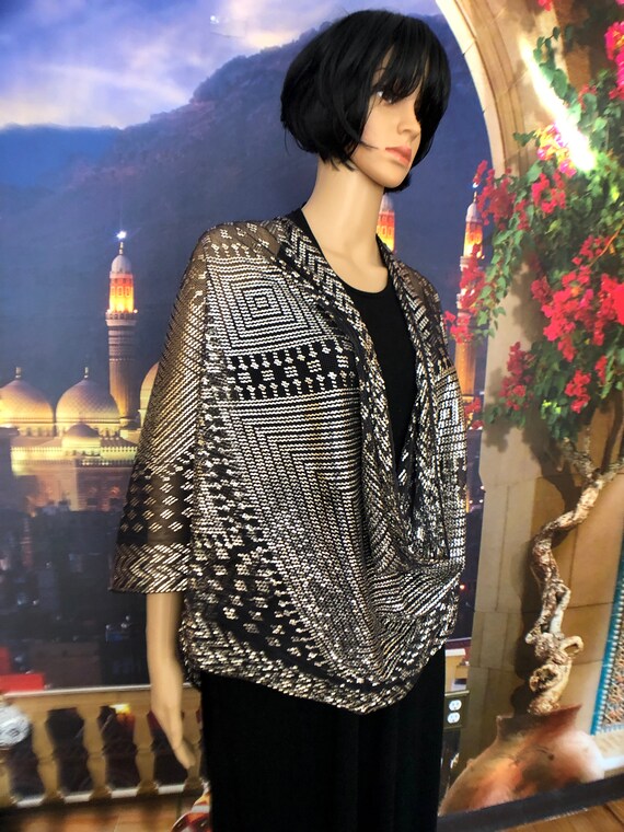 Seven Diamond Heavy Vintage Egyptian Assuit Shawl Be… - Gem